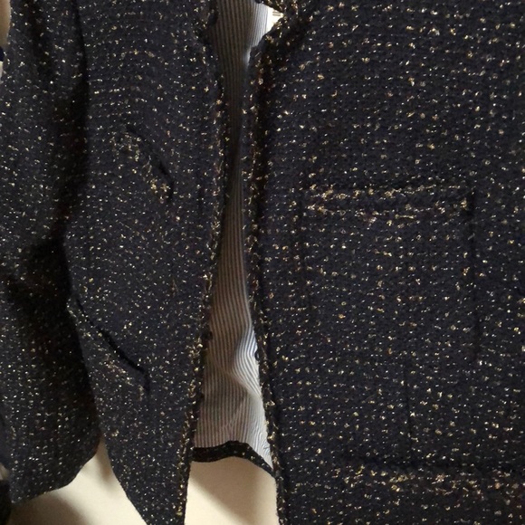 J. Crew | Jackets & Coats | J Crew Navy Metallic Tweed Jacket | Poshmark